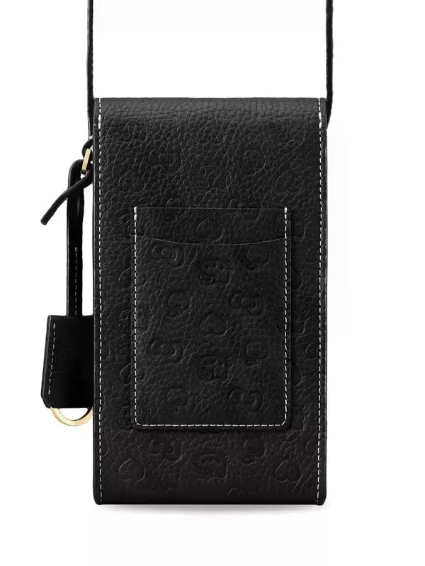 MAISON DE SABRE X Hello Kitty Embossed Flap Leather Phone Pouch