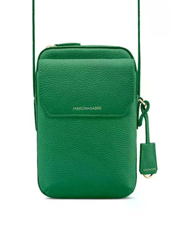 MAISON DE SABRE Zip Flap Leather Phone Pouch - Green