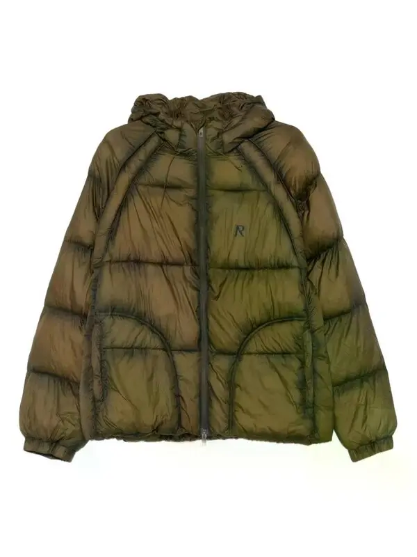 REPRESENT Translucent Hooded Puffer Jacket - Green