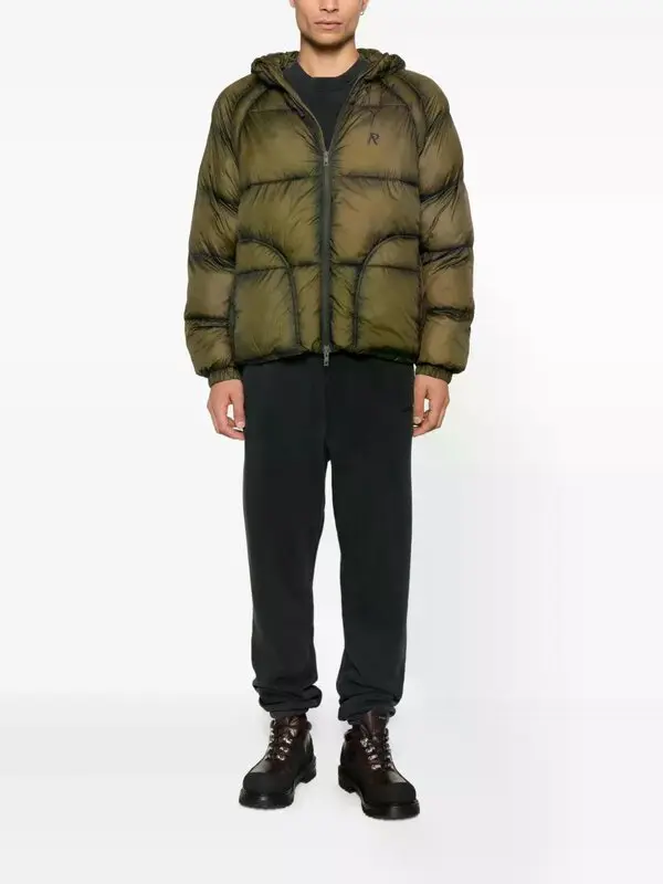 REPRESENT Translucent Hooded Puffer Jacket - Green