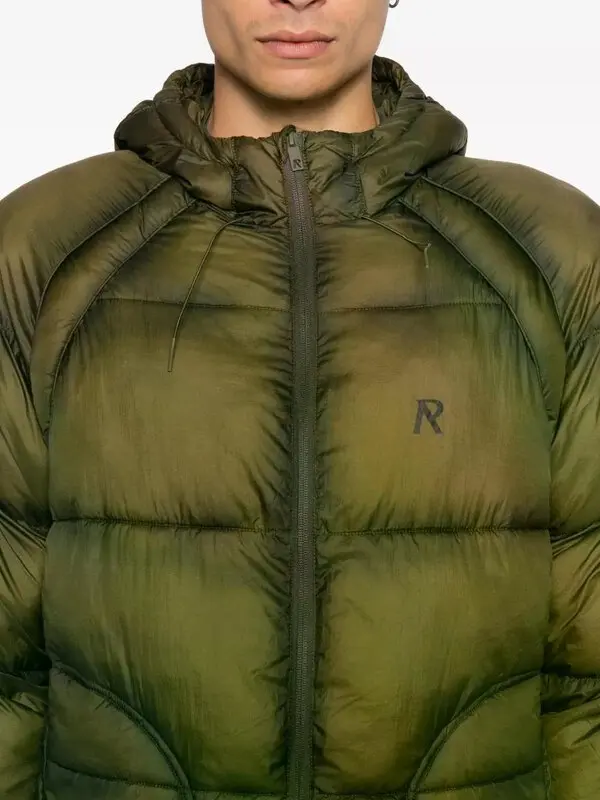 REPRESENT Translucent Hooded Puffer Jacket - Green