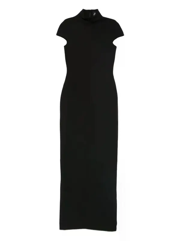 Solace London Lang High-neck Maxi Dress - Black