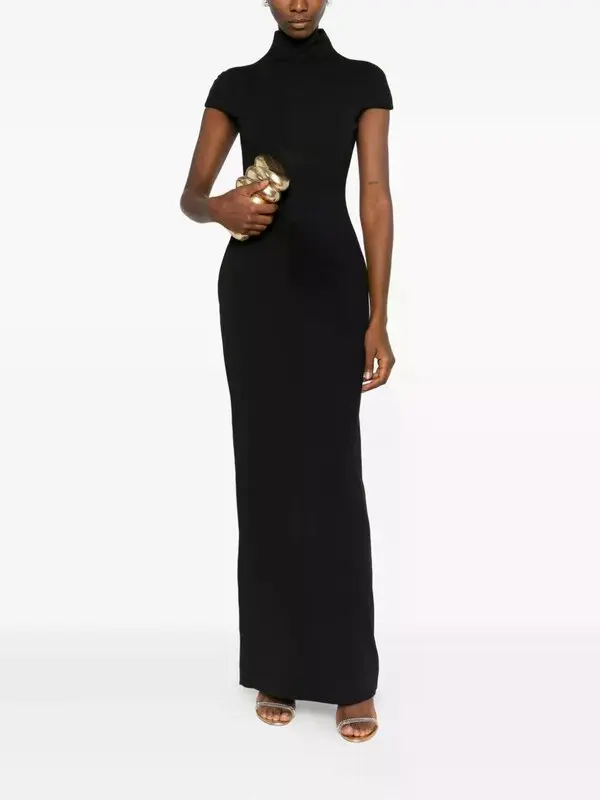 Solace London Lang High-neck Maxi Dress - Black