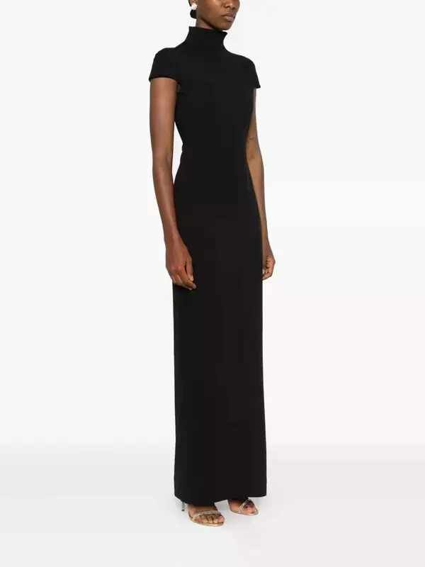 Solace London Lang High-neck Maxi Dress - Black