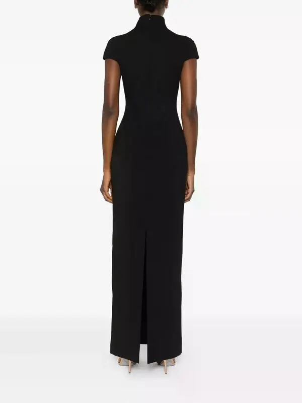 Solace London Lang High-neck Maxi Dress - Black