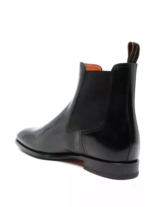 Santoni Leather Chelsea Boots - Black