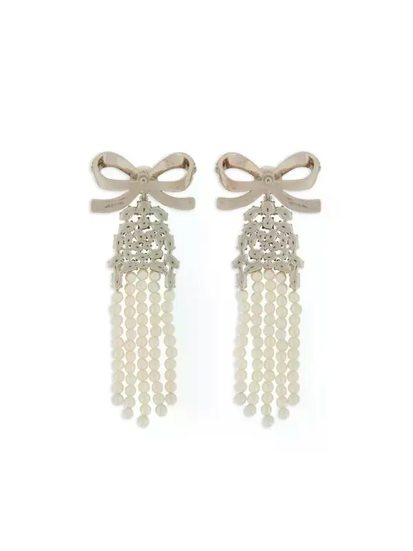 SELF-PORTRAIT Bow Faux-pearl Drop Earrings