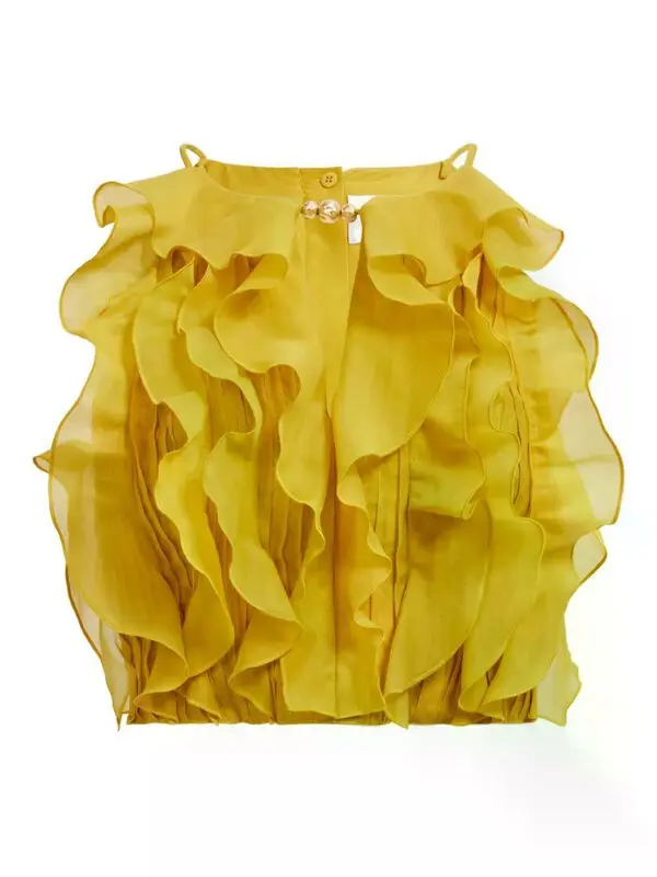 Aje Cleo Ruffled Top - Yellow