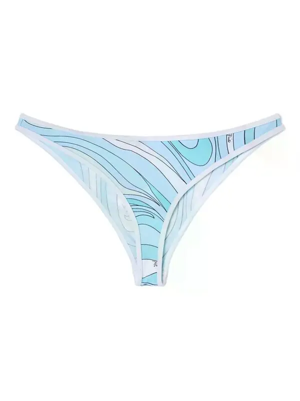Emilio Pucci Marmo-print Bikini Bottoms - Blue