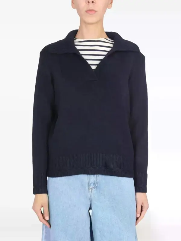 Saint James V-neck Sweater With Collar