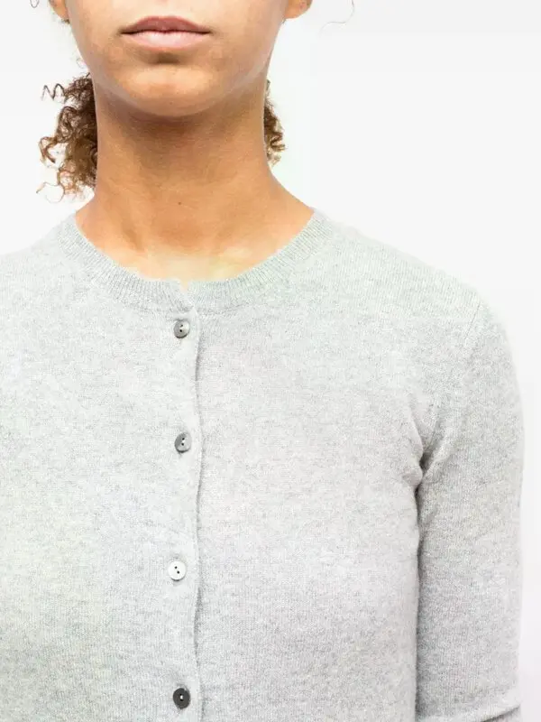 LA ROSE Buttoned Cashmere Cardigan - Grey