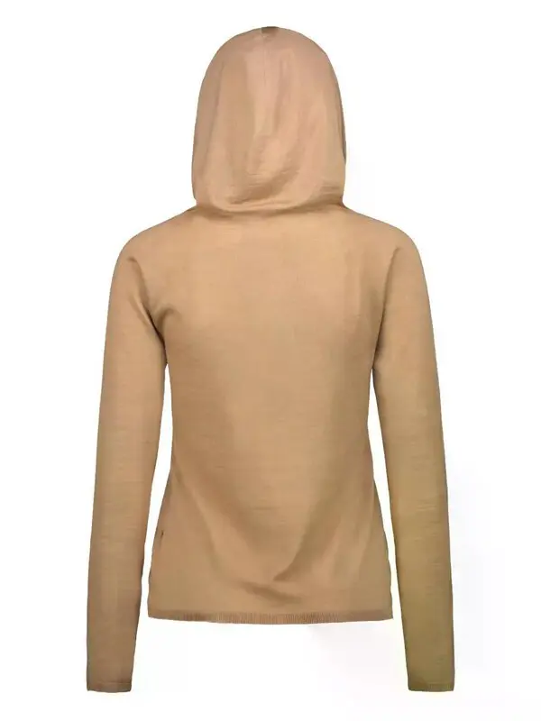 COURREGES Logo-embroidered Wool Hoodie - Neutrals