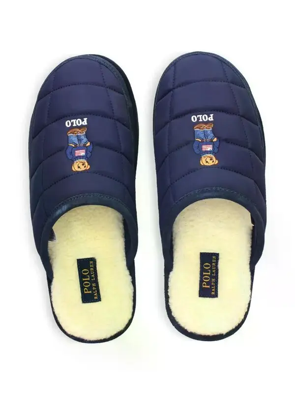 Polo Ralph Lauren Quilted Embroidery Slippers - Blue
