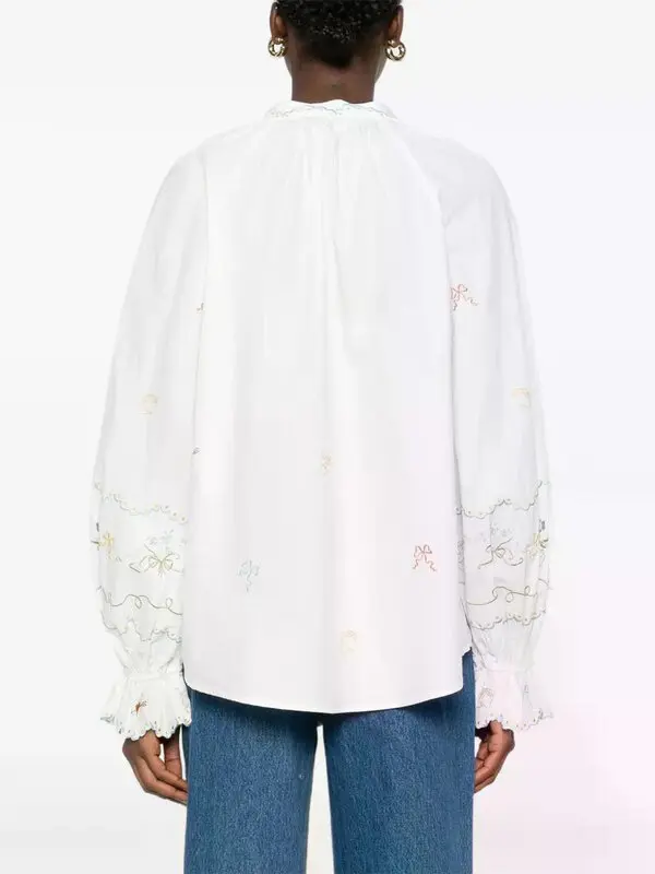 ALEMAIS Embroidered Ruffled Top