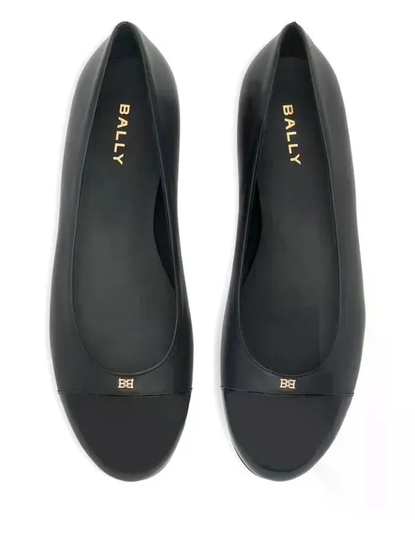 Bally Toe-cap B-chain Leather Ballet Flat