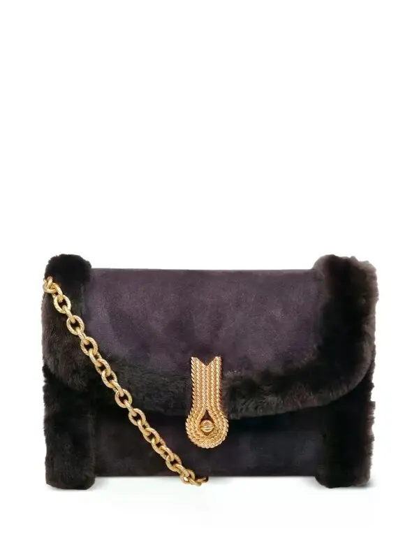 AMATO DANIELE Fur-trim Satchel With Chain Strap
