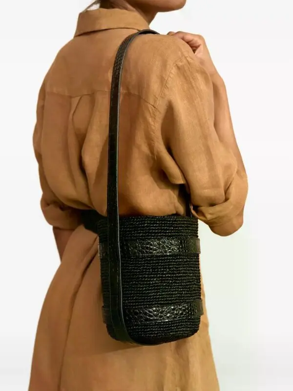 Manebí Raffia And Leather Shoulder Bag