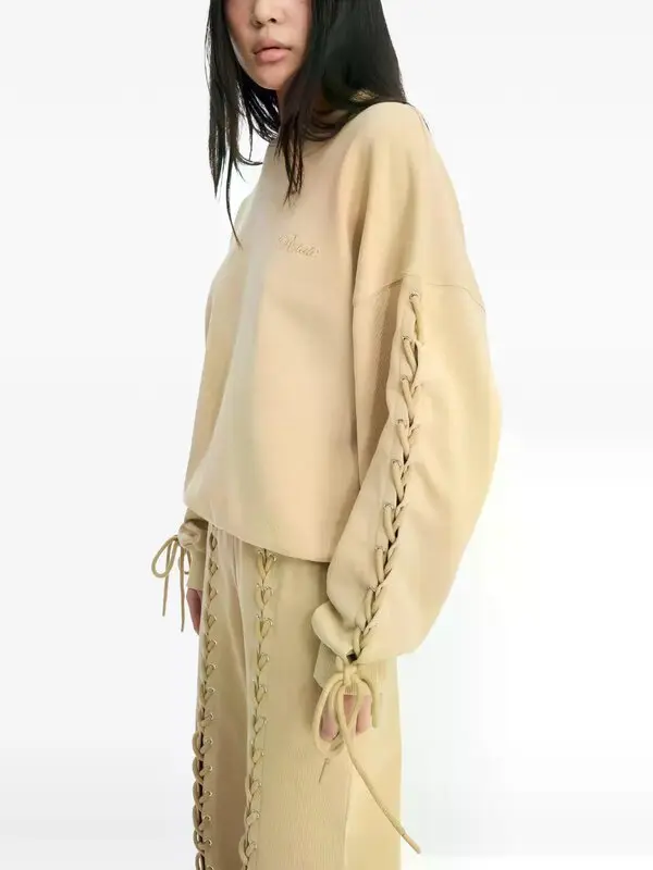 ROTATE BY BIRGER CHRISTENSEN Lace-up Sweatshirt - Neutrals