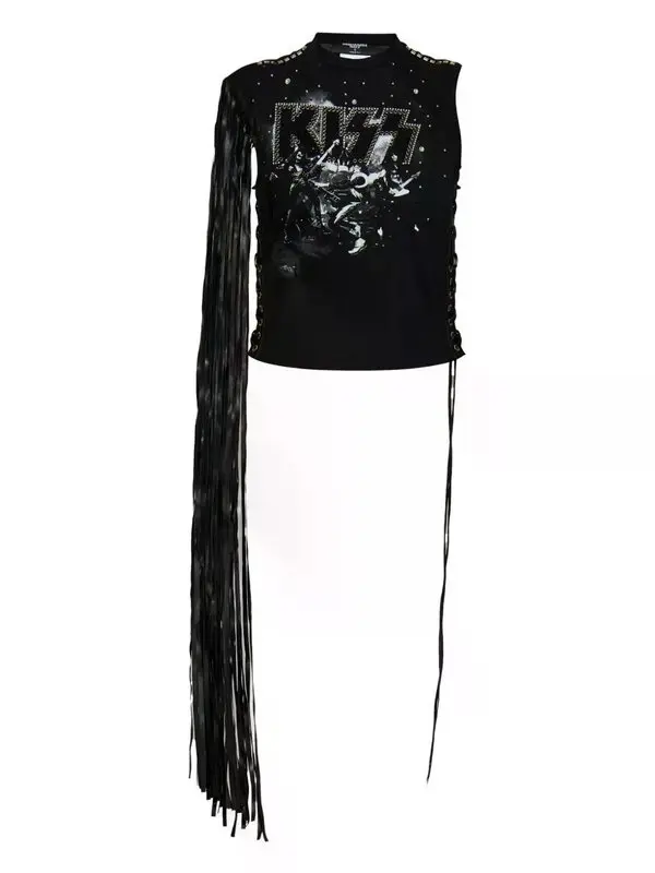 Dsquared2 Fringed-detail Sleeveless Top - Black