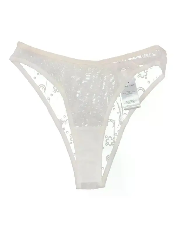 MARINE SERRE Mesh High-cut Panties - White