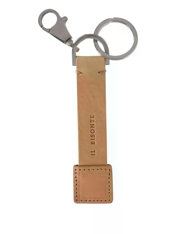 Il Bisonte Leather Keyring - Neutrals
