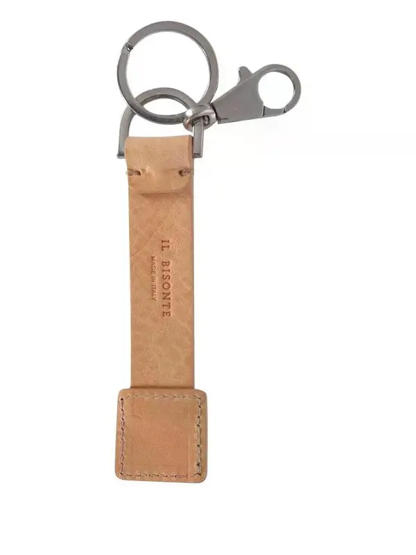 Il Bisonte Leather Keyring - Neutrals