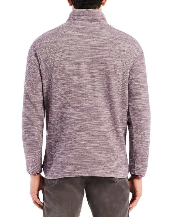 Robert Graham Long Sleeve Quarter Zip Knit Pullover - Berry