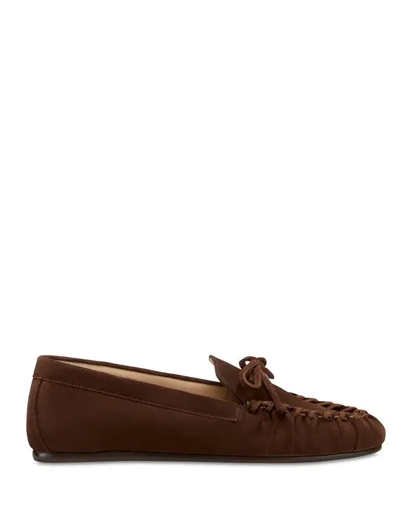 STUART WEITZMAN Britt Bow Loafer Flats - Walnut