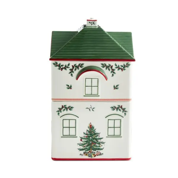 SPODE Christmas Tree Christmas Village Canister