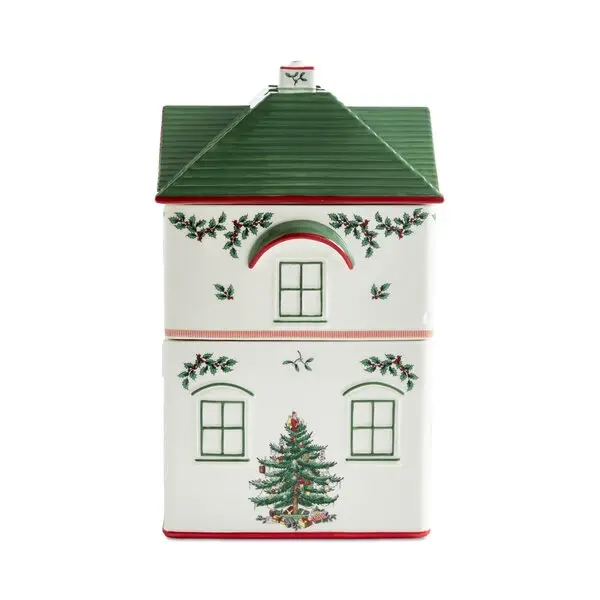 SPODE Christmas Tree Christmas Village Canister