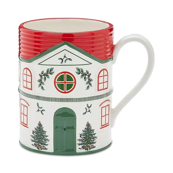 SPODE Christmas Tree Christmas Village Red Mug