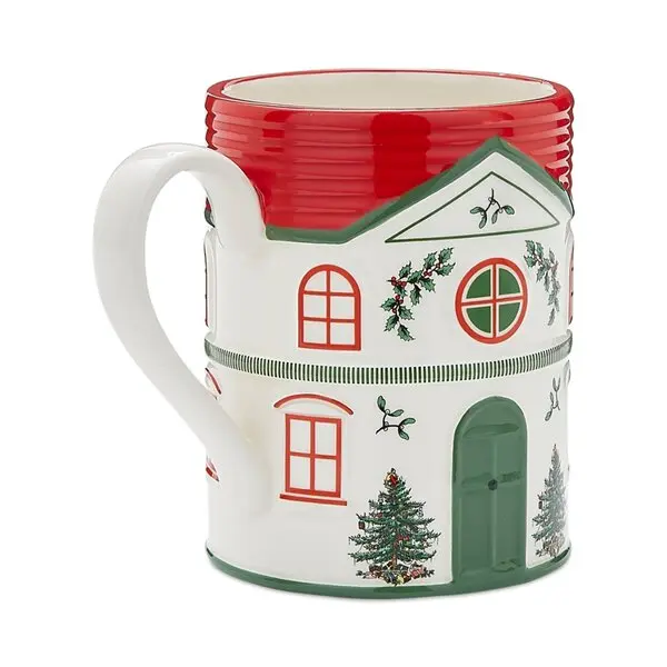 SPODE Christmas Tree Christmas Village Red Mug