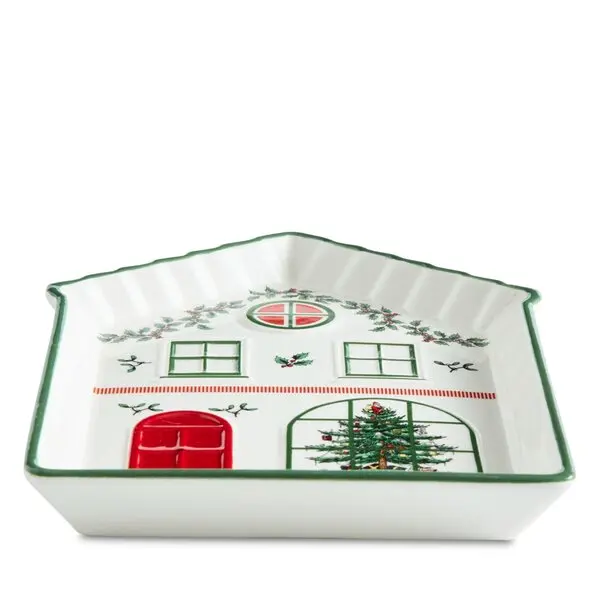 SPODE Christmas Tree Christmas Village Tidbit Tray