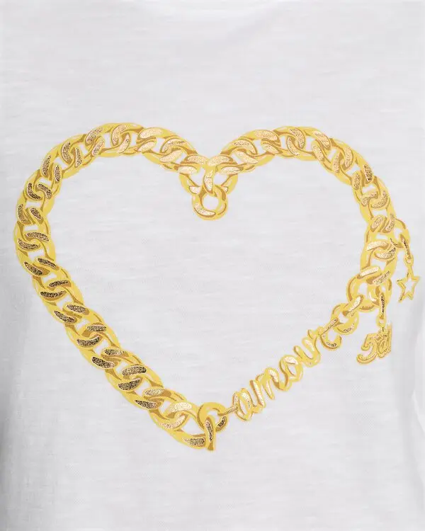 Cinq À Sept Amour Heart Chain Shrunken Tee