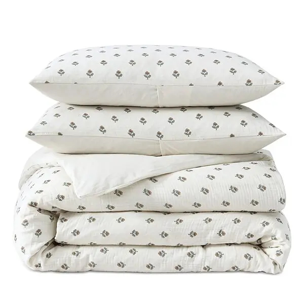 PERI HOME Block Print Gauze Duvet Set, Full/queen - Multi