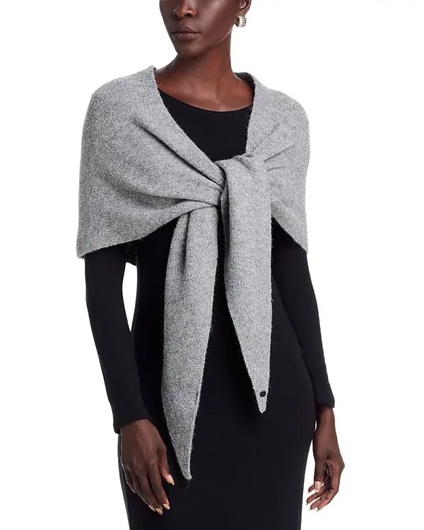 FRAAS V Solid Knit Triangle Scarf - Grey
