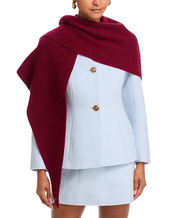 FRAAS V Solid Knit Triangle Scarf - Merlot