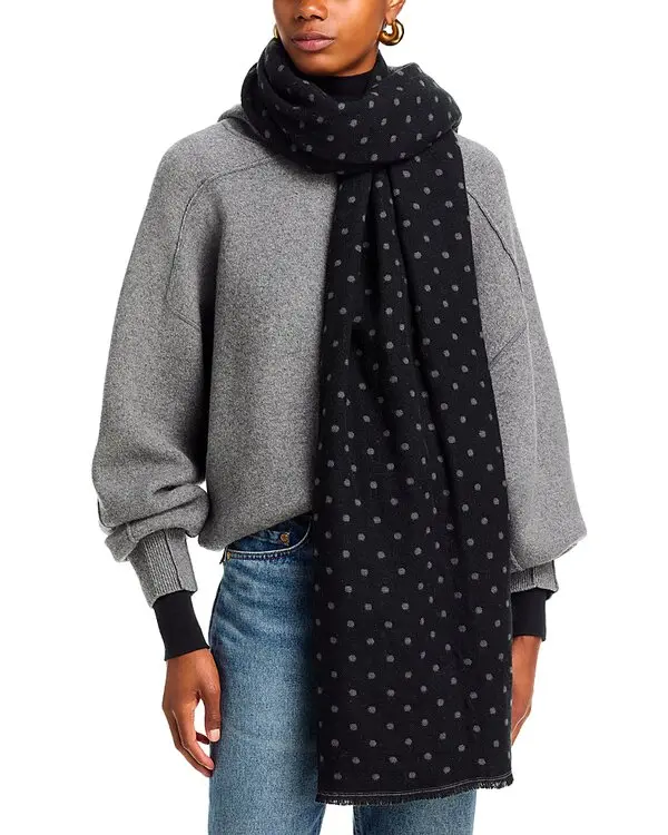 Aqua Polka Dot Woven Scarf Exclusive - Black/grey