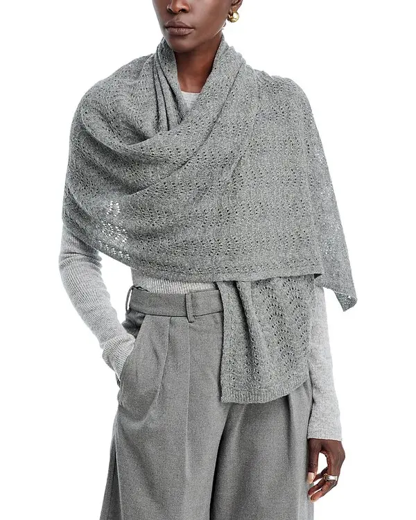 Bloomingdale'S Pointelle Oversized Blanket Scarf Exclusive - Charcoal