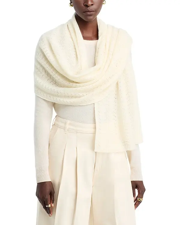 Bloomingdale'S Pointelle Oversized Blanket Scarf Exclusive - Off White