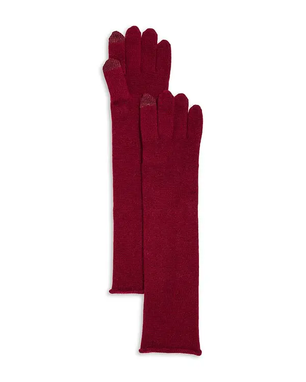 Bloomingdale'S Angelina Knit Tech Gloves - Burgundy