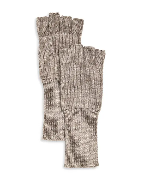Aqua V Fraas Knit Fingerless Gloves - Grey