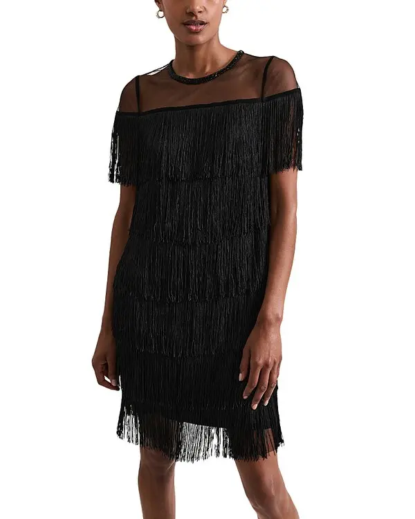 PHASE EIGHT Viola Fringe Mini Dress