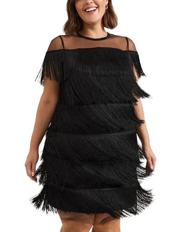 PHASE EIGHT Viola Fringe Mini Dress