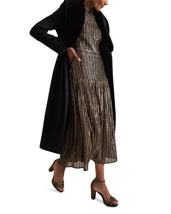 PHASE EIGHT Gloria Sequin Stripe Midi Dress