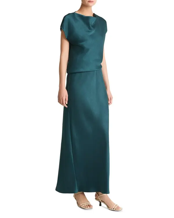 Vince Draped Cap Sleeve Maxi Dress - Juniper
