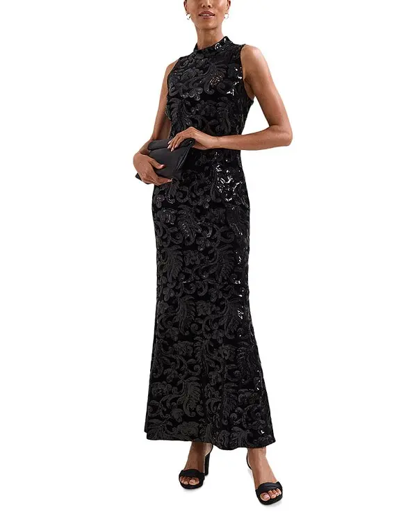 PHASE EIGHT Trudy Sequined Velvet Maxi Dress