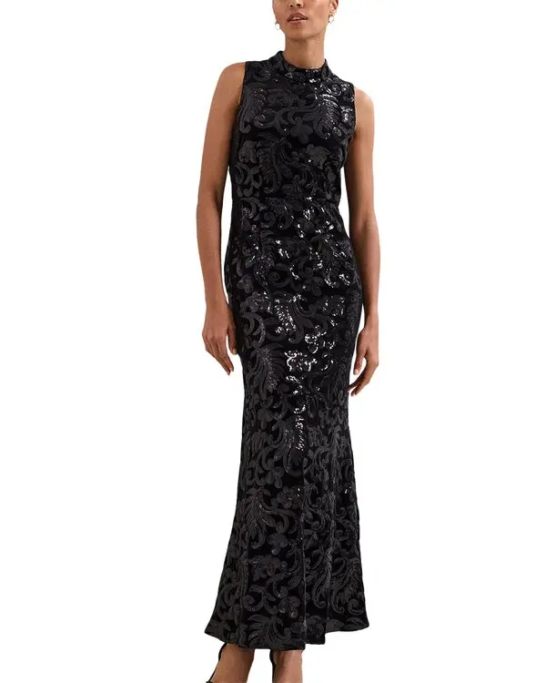 PHASE EIGHT Trudy Sequined Velvet Maxi Dress