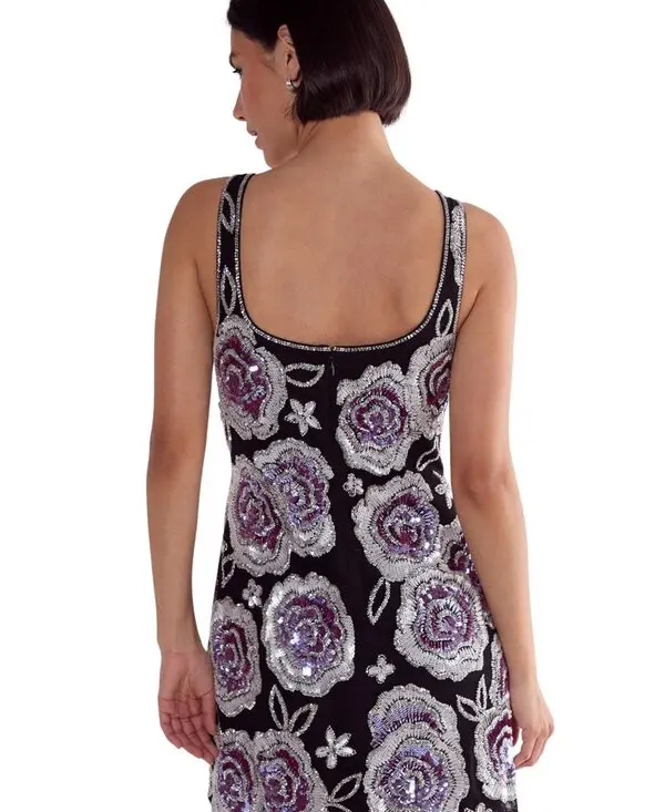 nasty gal purple sequin dress Purple Hand Embellished Placement Mini Dress