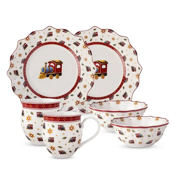 VILLEROY & BOCH Toy's Delight Locomotive 6 Piece Breakfast Set, Service For 2 - Multi